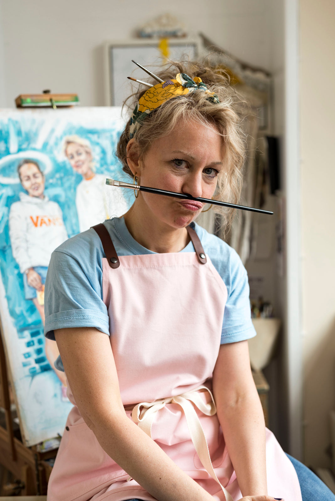 The Studio Apron - with Leather Straps – Risdon & Risdon